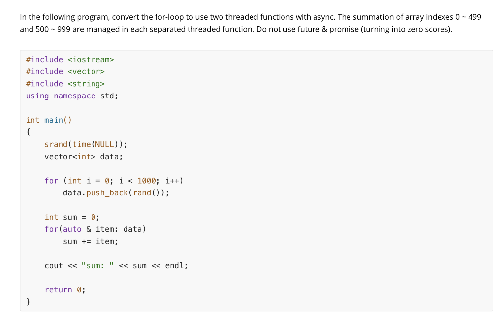 Solved In the following program, convert the for-loop to use | Chegg.com
