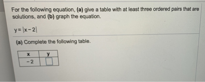 Solved For the following equation, (a) give a table with at | Chegg.com