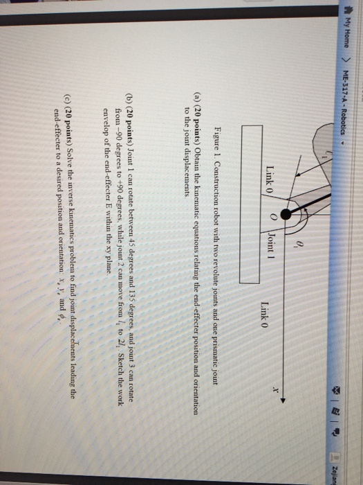 Solved 2. Shown below is a construction robot having two | Chegg.com