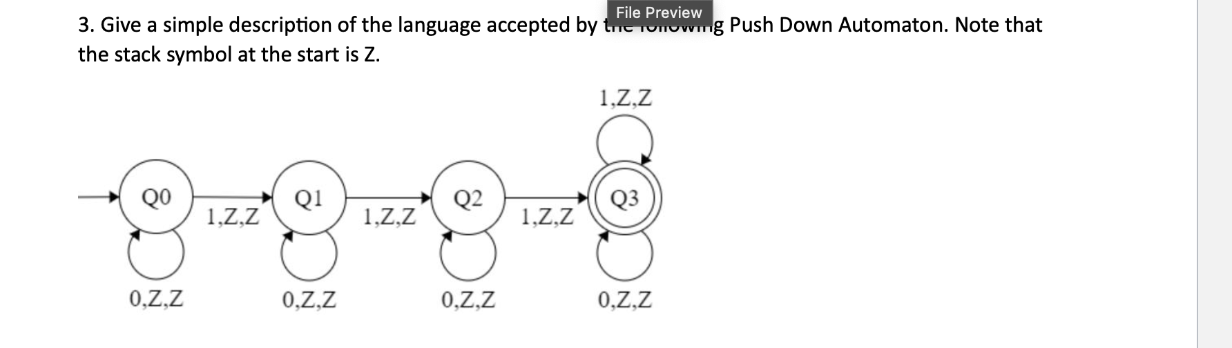 Solved 3. Give a simple description of the language accepted | Chegg.com