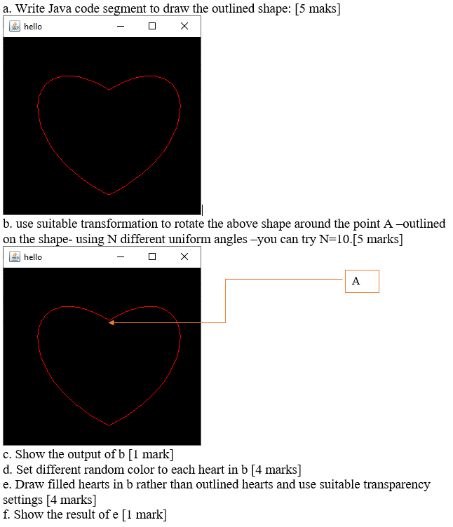 a - draw this shape b-adding rotat heart using n = | Chegg.com