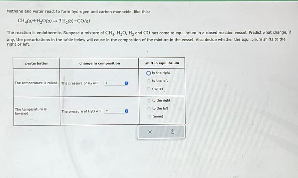 Solved Methane and water react to form hydrogen and carbon | Chegg.com