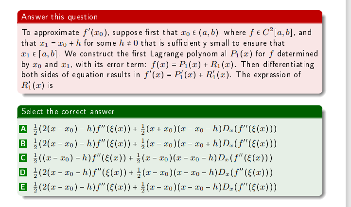 Solved Answer this question To approximate f′(x0), suppose | Chegg.com