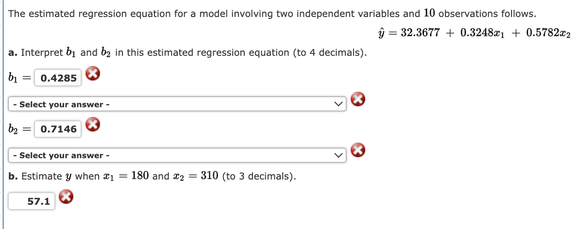 Solved The Estimated Regression Equation For A Model 7235