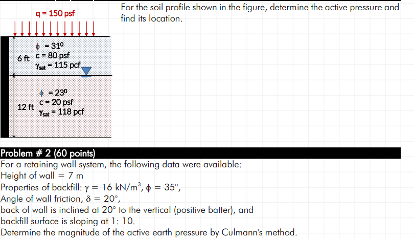 For the soil profile shown in the figure, determine | Chegg.com