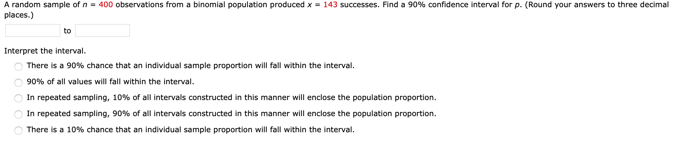 Solved A random sample of n = 400 observations from a | Chegg.com