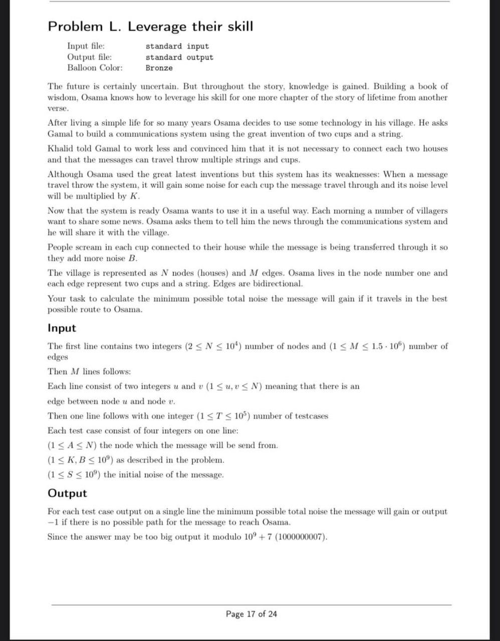 Problem L. Leverage their skill The future is | Chegg.com