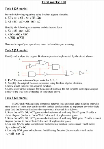 Solved Total marks: 100 Task 1/25 marks Prove the following | Chegg.com