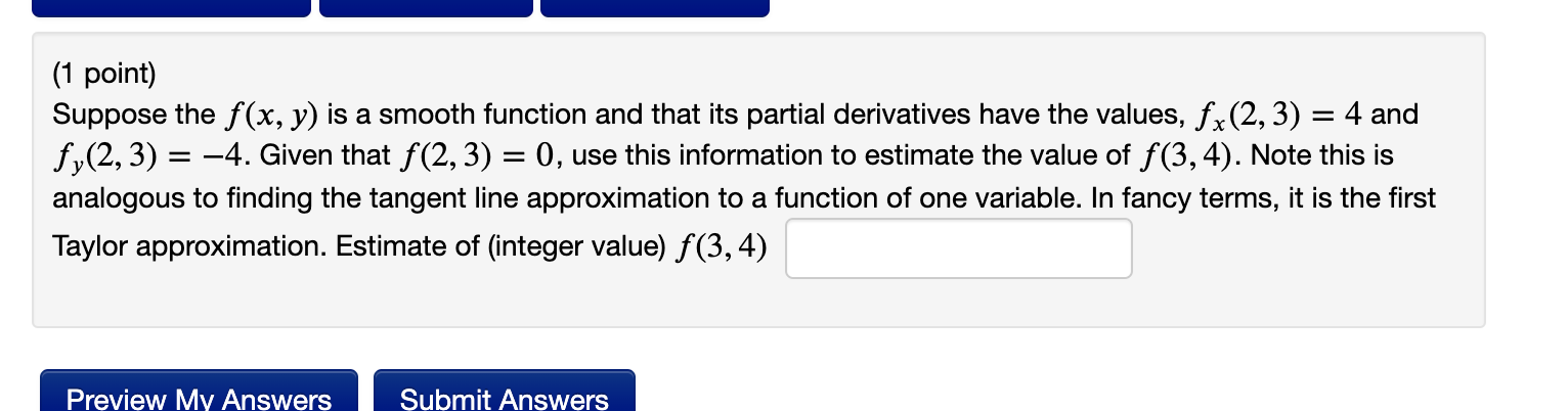 Solved (1 point) Suppose the f(x,y) is a smooth function and | Chegg.com