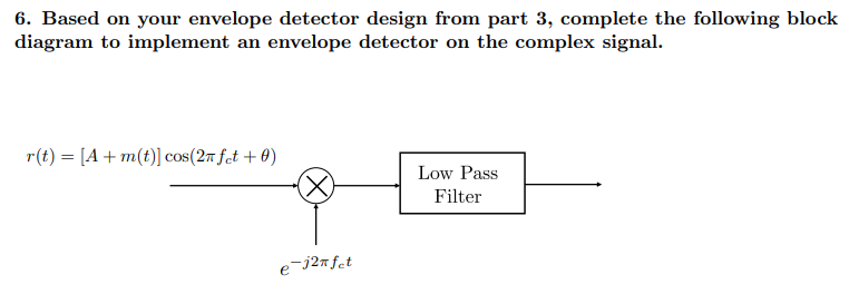 Solved 6. Based on your envelope detector design from part | Chegg.com