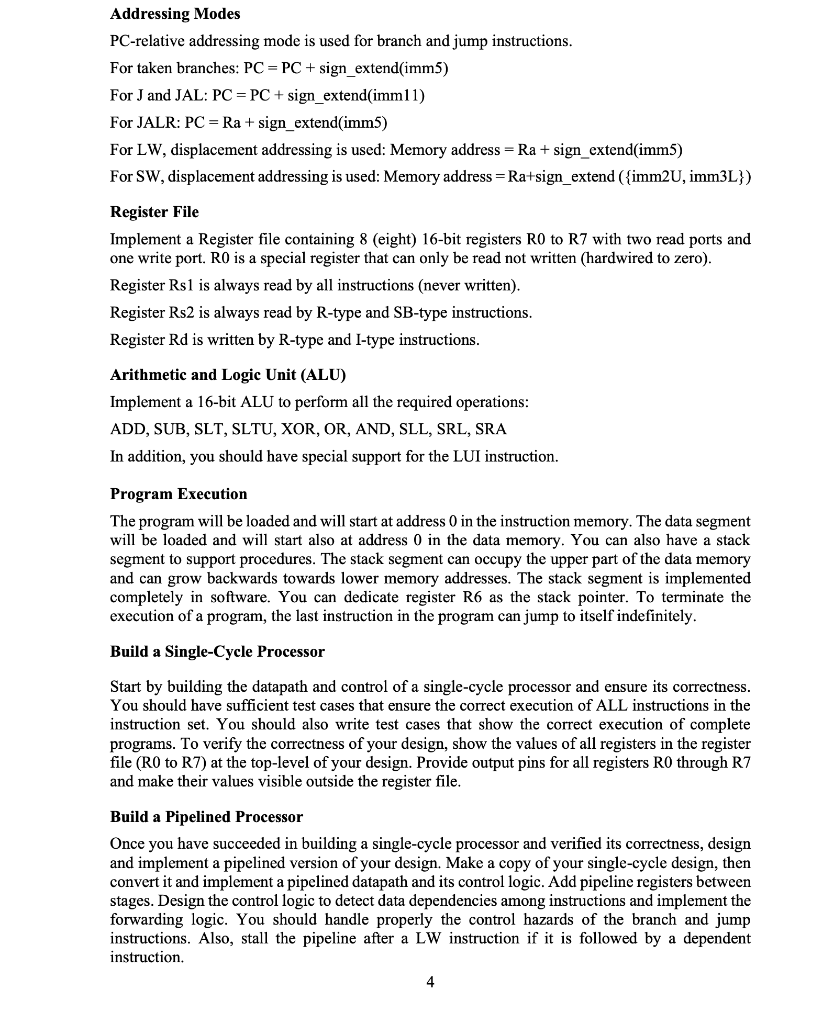 Instruction Encoding The R-type, I-type, SB-type, and | Chegg.com