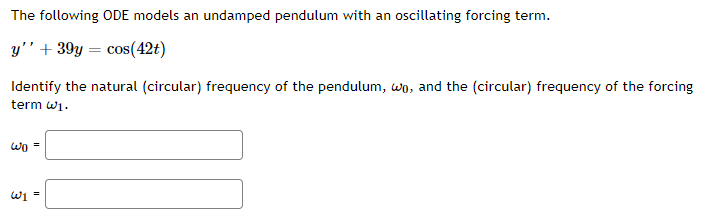 Solved The following ODE models an undamped pendulum with an | Chegg.com