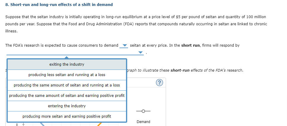 Solved 8. Short-run and long-run effects of a shift in | Chegg.com