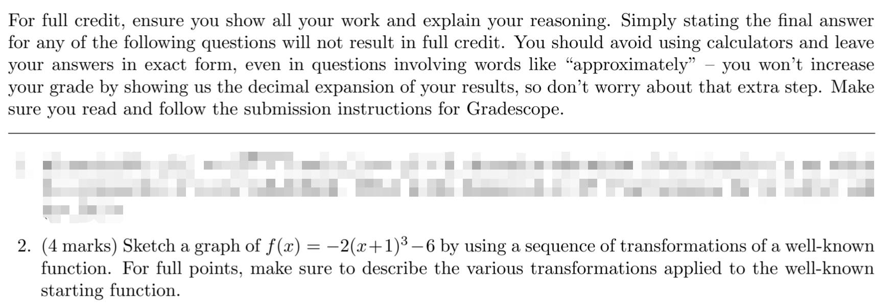 Solved For full credit, ensure you show all your work and | Chegg.com