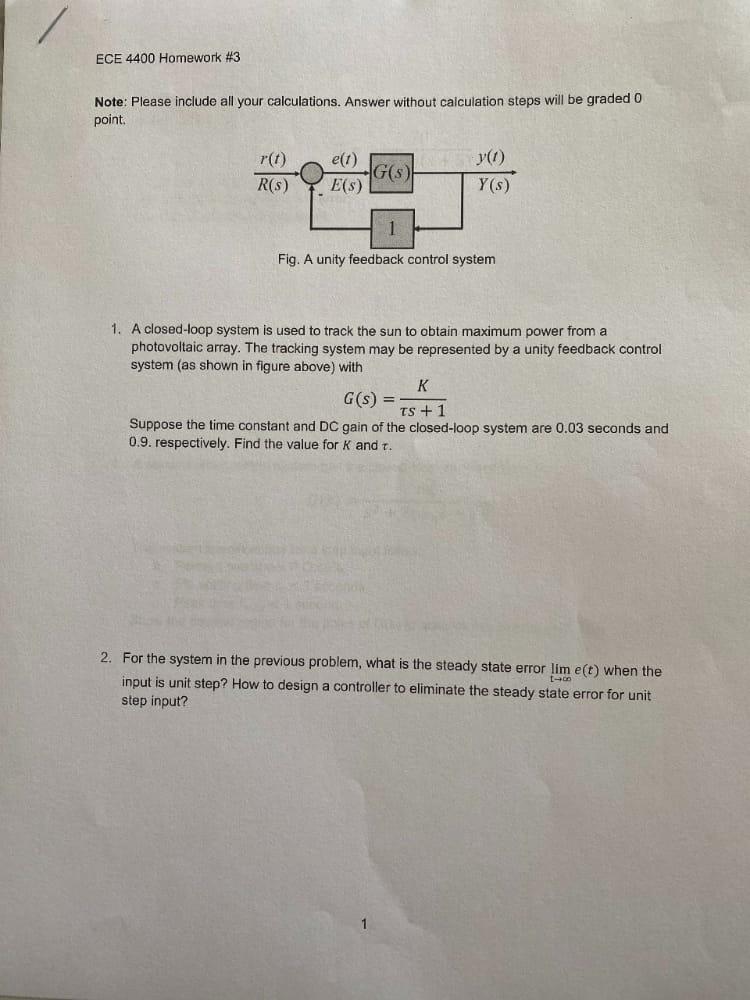 Solved ECE 4400 Homework #3 Note: Please include all your | Chegg.com