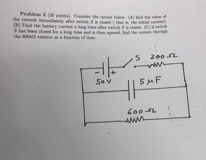 Solved Problem 3 (30 points). Consider the circuit below. | Chegg.com