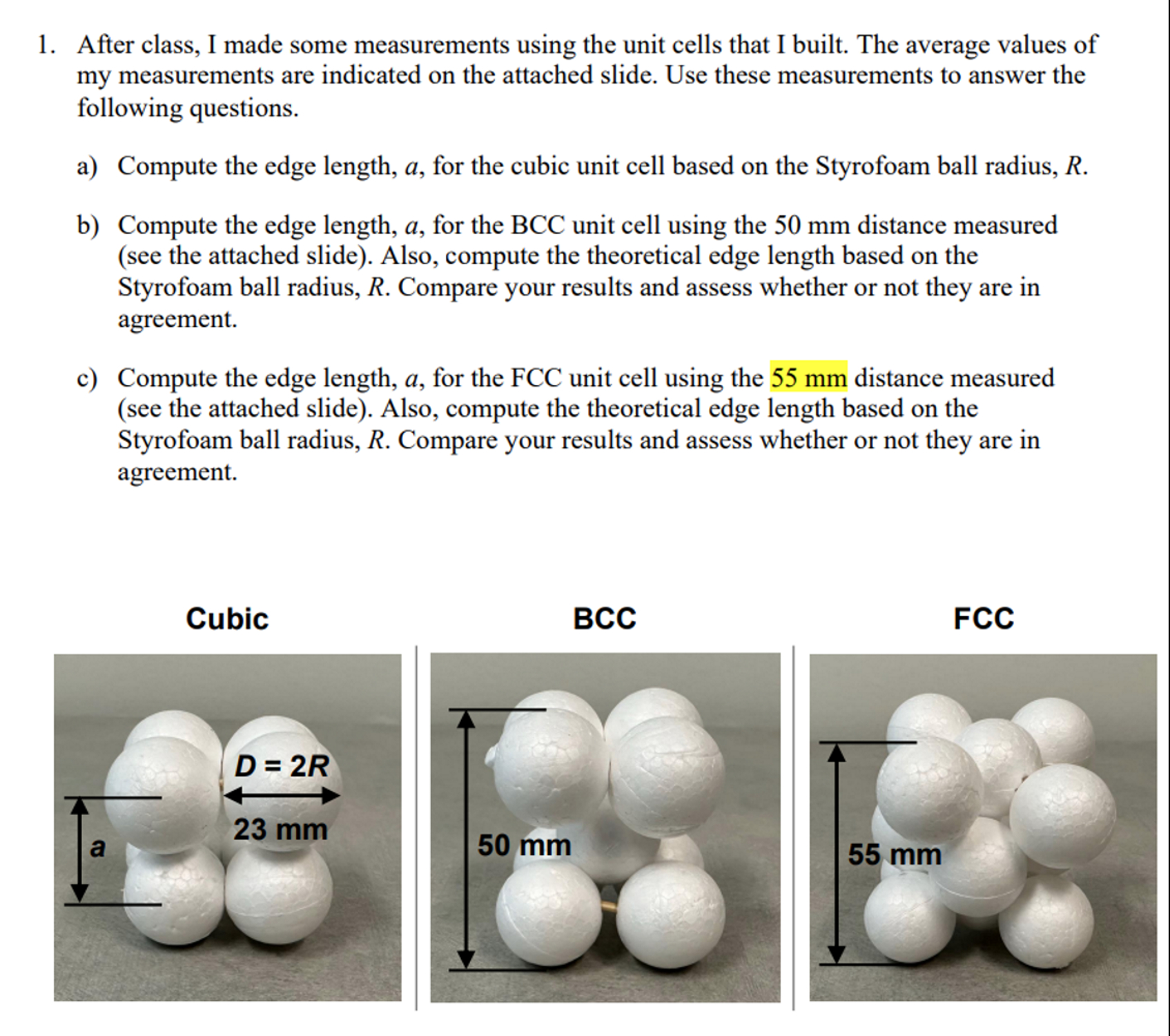 Solved After class, I made some measurements using the unit | Chegg.com