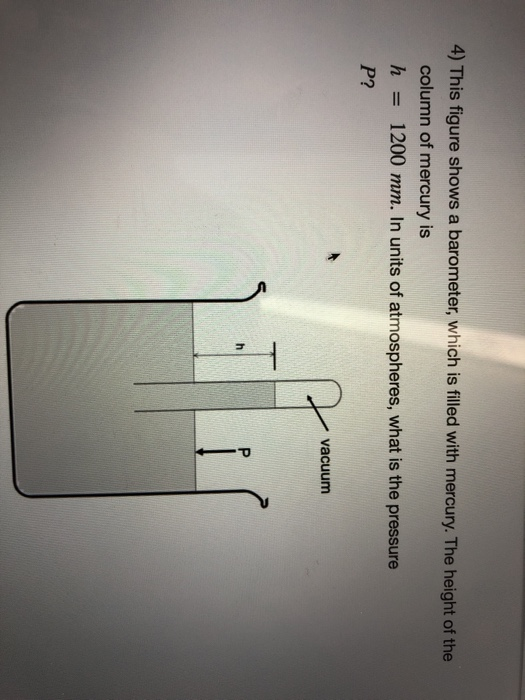 Solved 4) This figure shows a barometer, which is filled | Chegg.com