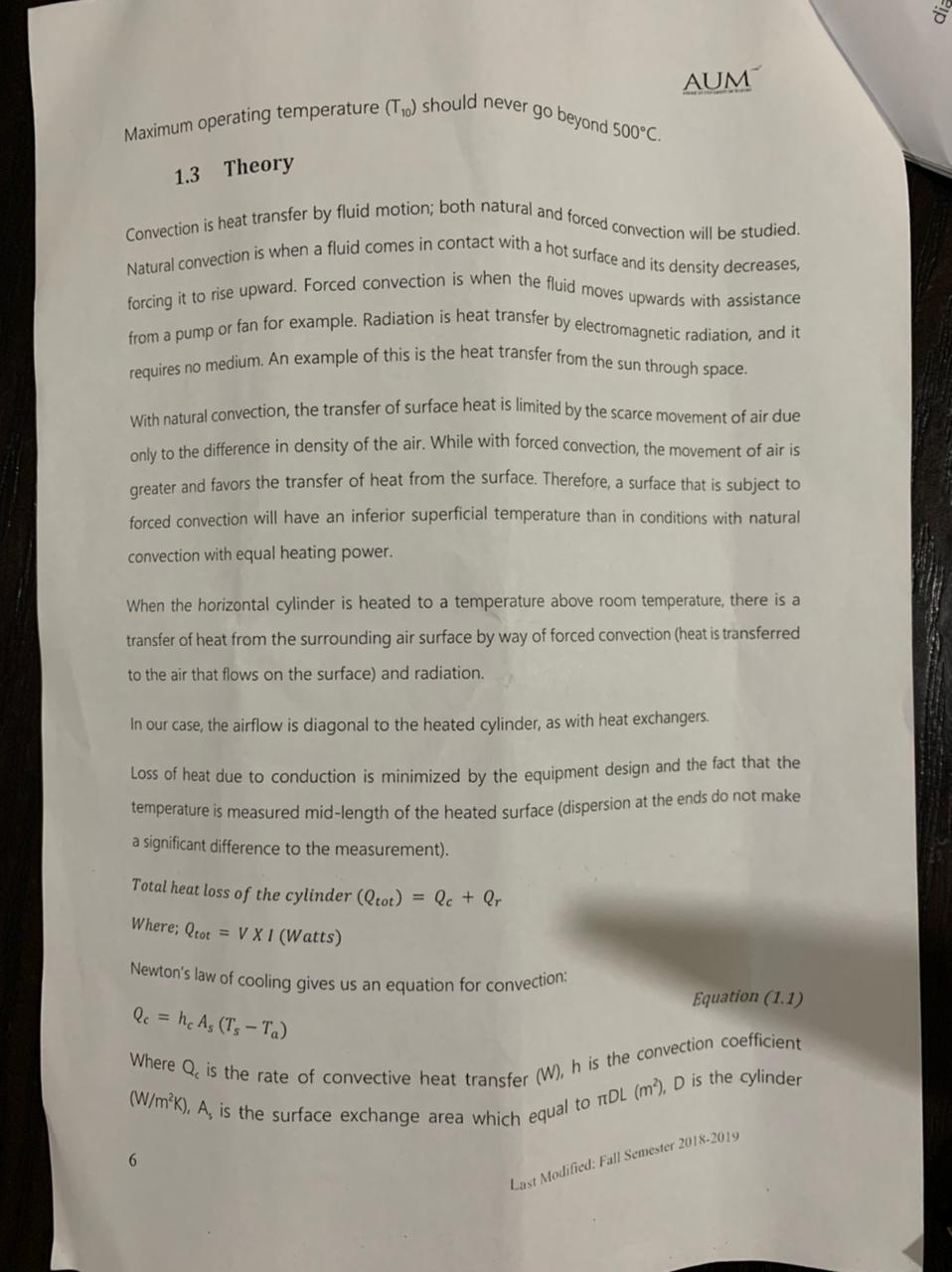 Solved Experiment 1 : combined convection - radition I want | Chegg.com