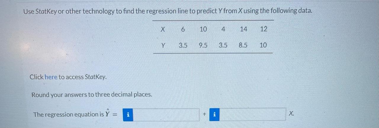 Solved Use StatKey or other technology to find the | Chegg.com