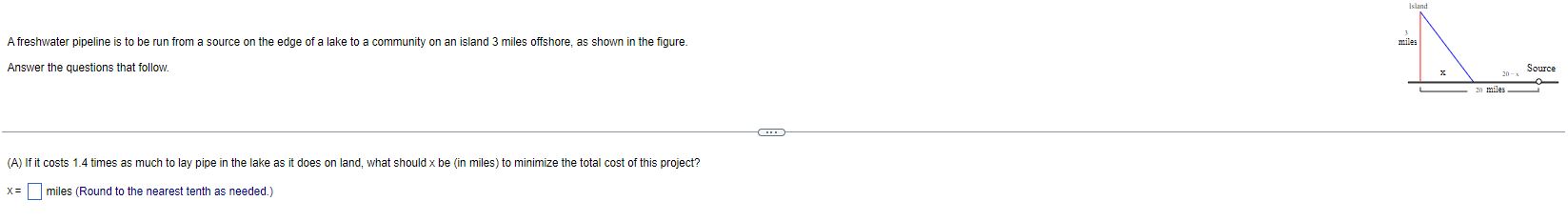 Solved A freshwater pipeline is to be run from a source on | Chegg.com