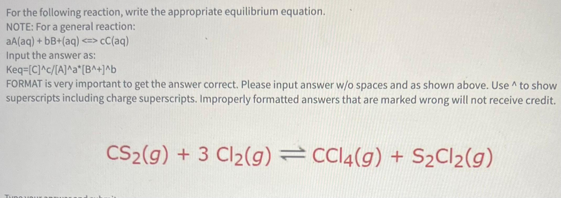 Solved For the following reaction, write the appropriate | Chegg.com