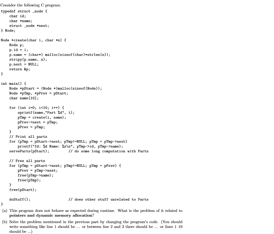Solved Consider The Following Program Typedef Struct Node