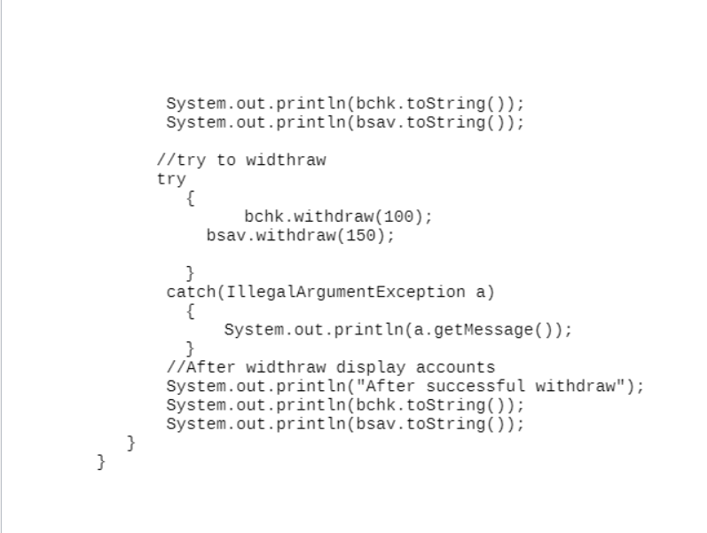 Solved Checking and Savings account classes now Implements | Chegg.com