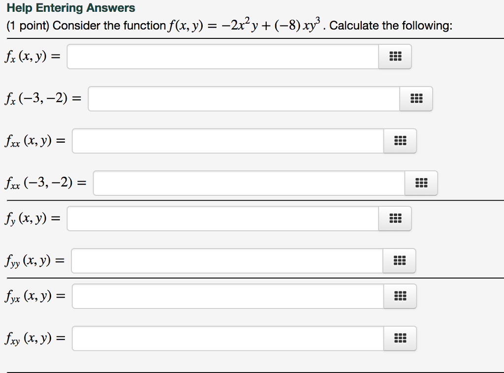 Solved Help Entering Answers (1 point) Consider the function | Chegg.com