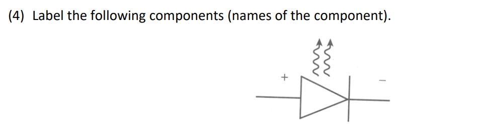 Solved (4) Label the following components (names of the | Chegg.com