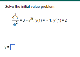 Solved Solve the initial value | Chegg.com