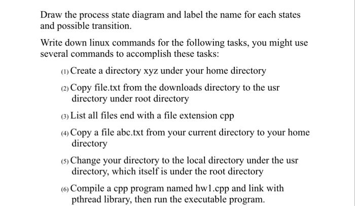 Solved Draw the process state diagram and label the name for | Chegg.com