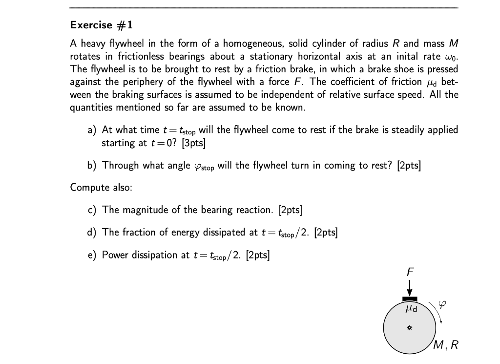 Solved Exercise #1 A heavy flywheel in the form of a | Chegg.com