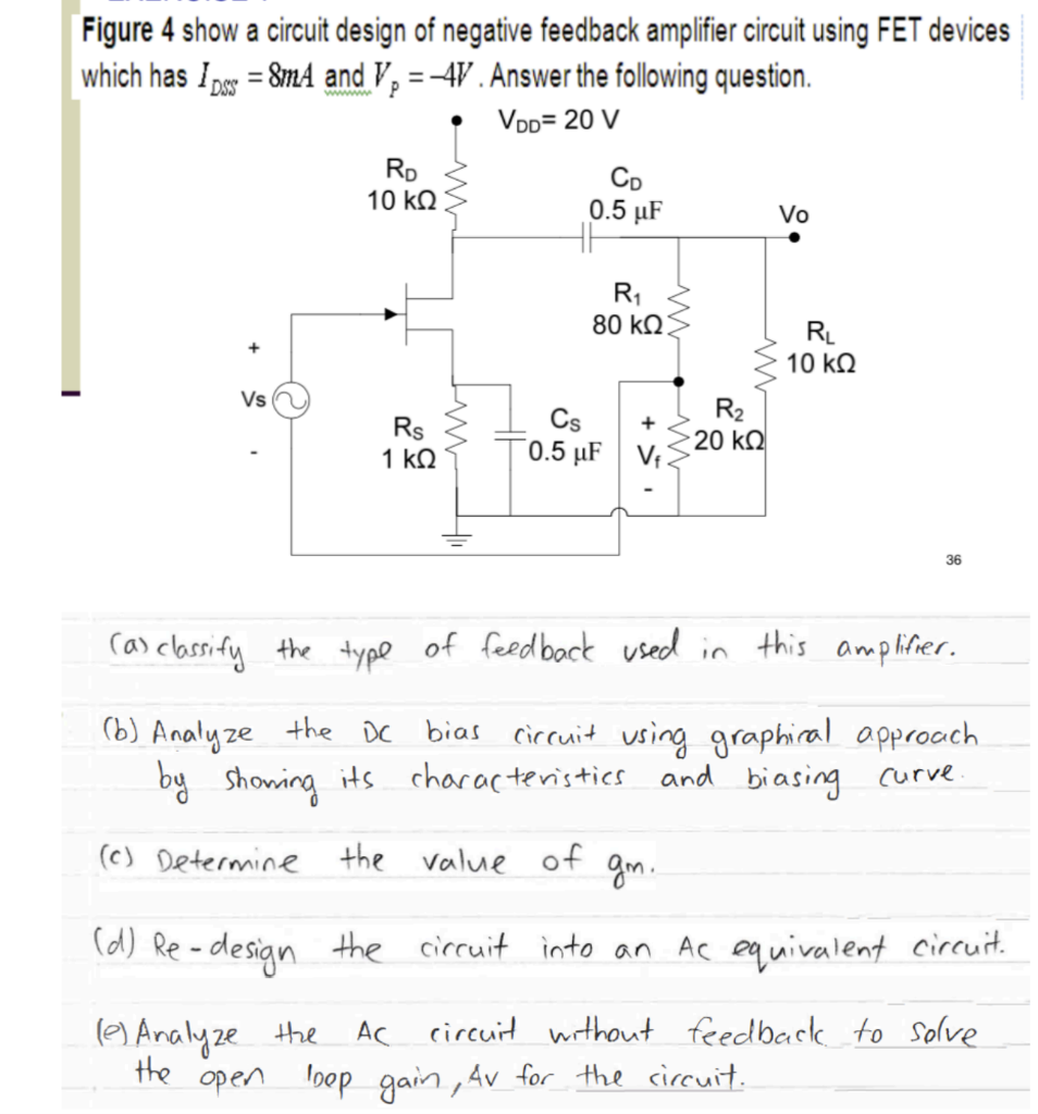 Solved Figure 4 show a circuit design of negative feedback | Chegg.com
