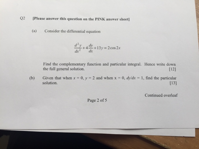 Solved (a) Consider the differential equation d^2y/dx^2 + | Chegg.com