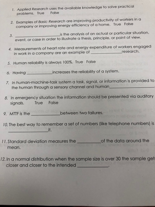 Solved Applied Research uses the available knowledge to | Chegg.com