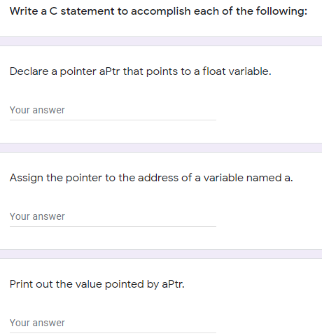 Solved Write a C statement to accomplish each of the | Chegg.com