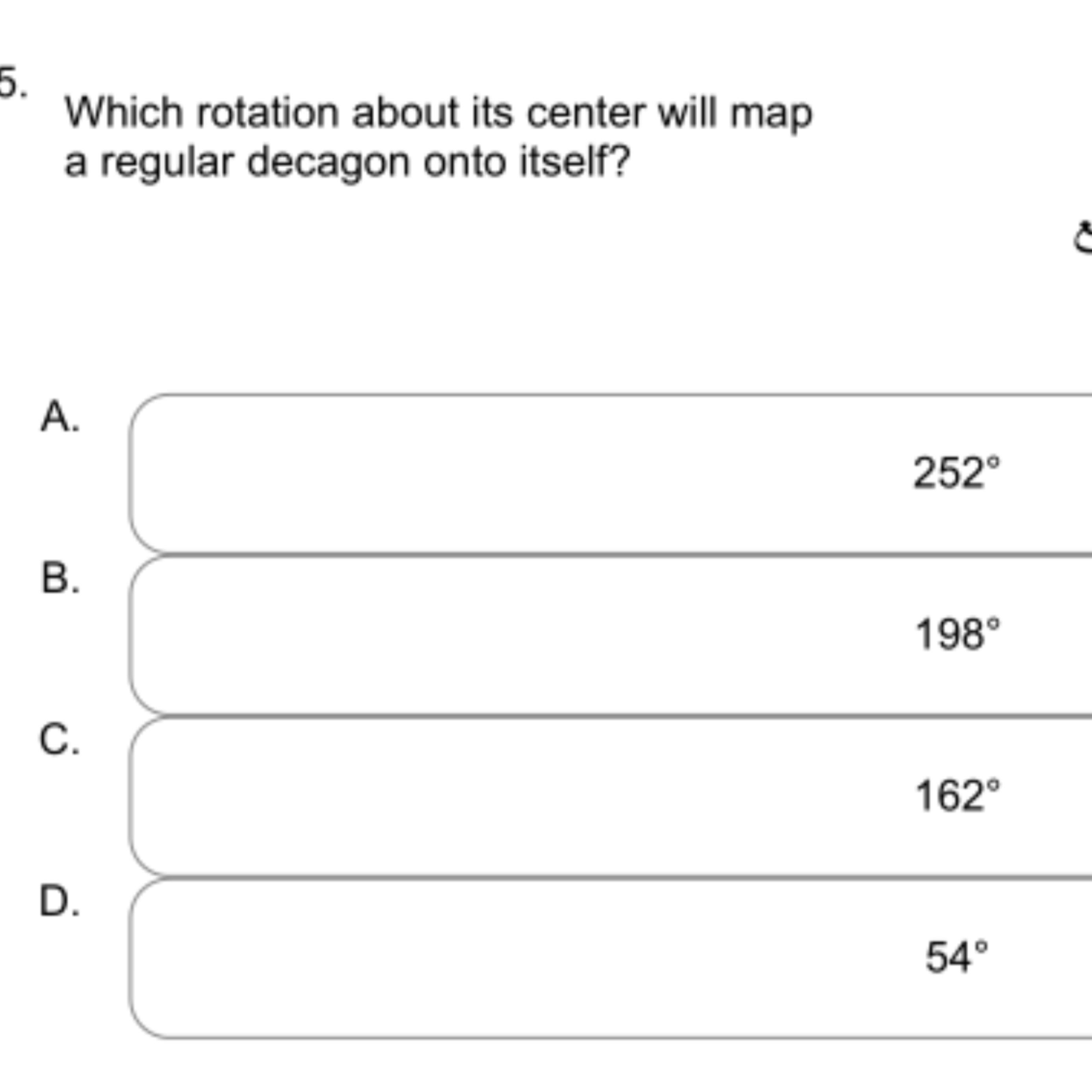 Solved Which rotation about its center will mapa regular | Chegg.com