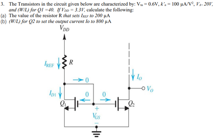 Solved The Transistors in the circuit given below are | Chegg.com
