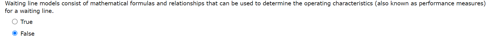 Solved Waiting line models consist of mathematical formulas | Chegg.com