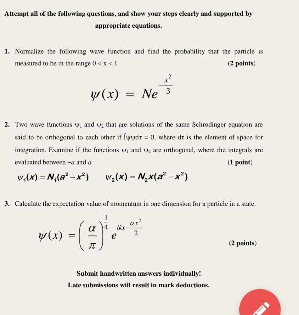 Attempt all of the following questions, and show your | Chegg.com