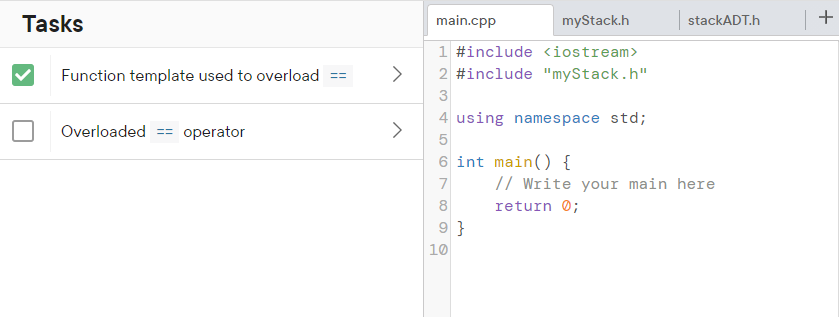 Solved Instructions Two stacks of the same type are the same | Chegg.com