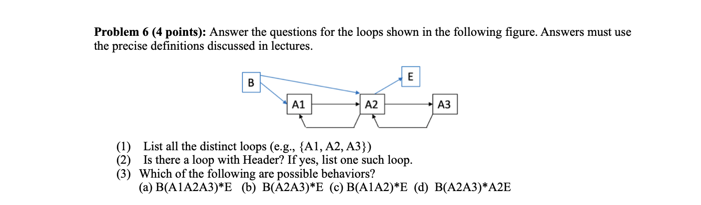 Problem 6 (4 points): Answer the questions for the | Chegg.com