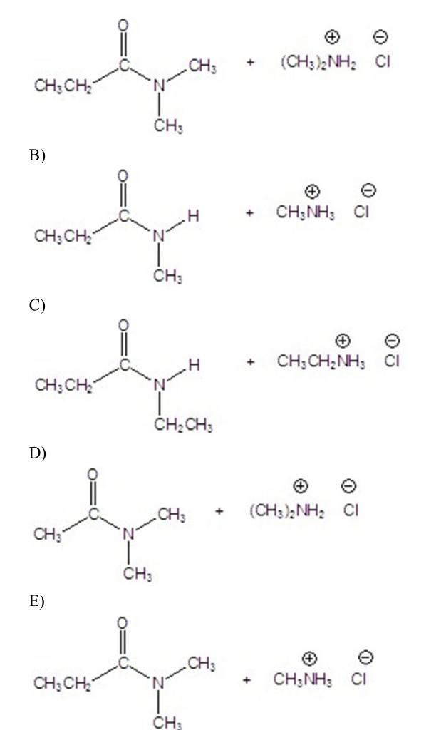 Solved O=C what CH3 (CH3)2NH2 CI CH:CHE NI CHE B) + CH3NH3 | Chegg.com