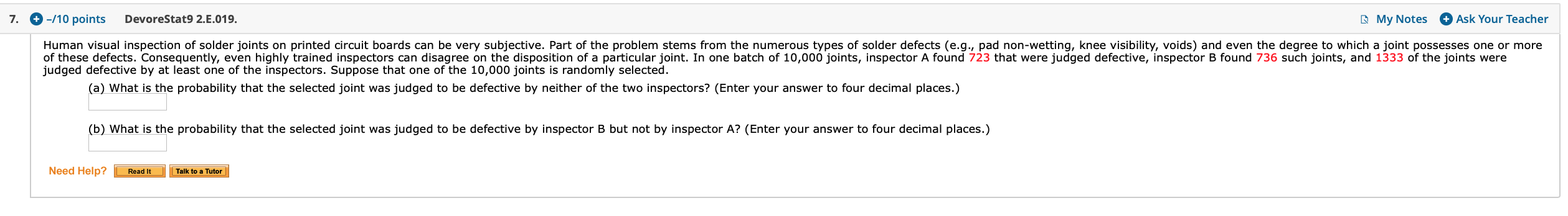 Solved 7 10 Points Devorestat9 2 E 019 My Notes Ask