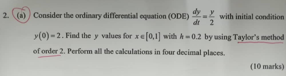 Solved (a) ﻿Consider the ordinary differential equation | Chegg.com