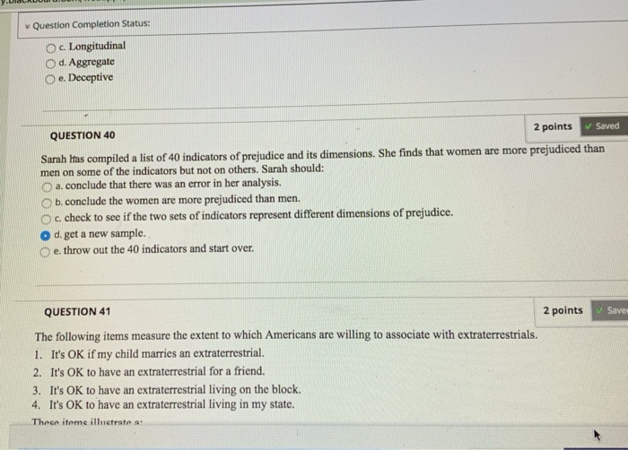 Solved Question Completion Status: Sarah has compiled a list | Chegg.com