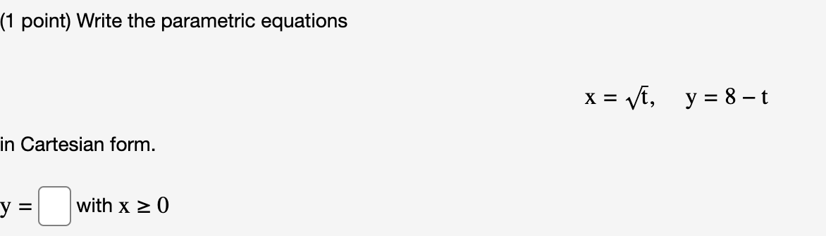 Solved ( 1 ﻿point) ﻿Write the parametric | Chegg.com