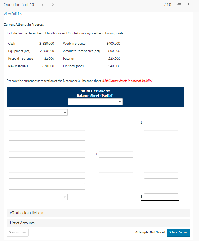 Solved Current Attempt in Progress Included in the December | Chegg.com