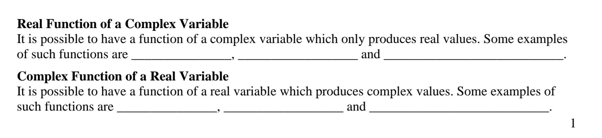 Solved Real Function of a Complex Variable It is possible to | Chegg.com